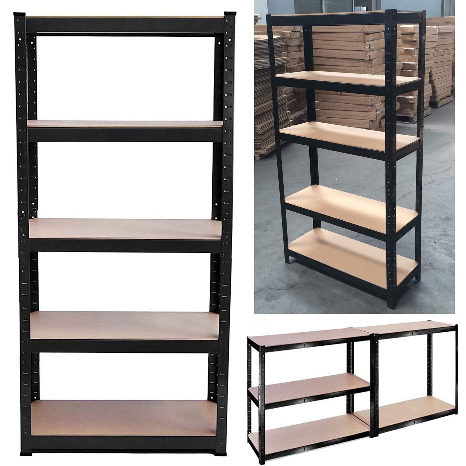 Bowoshen Tall Heavy Duty Steel 5 Level Shelving Unit, 29.5"W x 11.8"D x ...