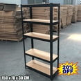 Bowoshen 59" Black Heavy Duty 5-Tier Steel Garage Shelving Unit ...