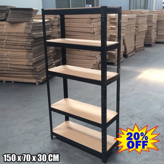 Bowoshen 59" Black Heavy Duty 5-Tier Steel Garage Shelving Unit ...