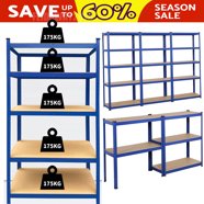 Bowoshen Heavy Duty 70"x35"x16" 5-Tier Garage Shelf, Adjustable Metal ...