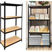 Bowoshen 5 Level 29.5"W x 11.8"D x 66.9"H Black Shelving Unit,Storage ...