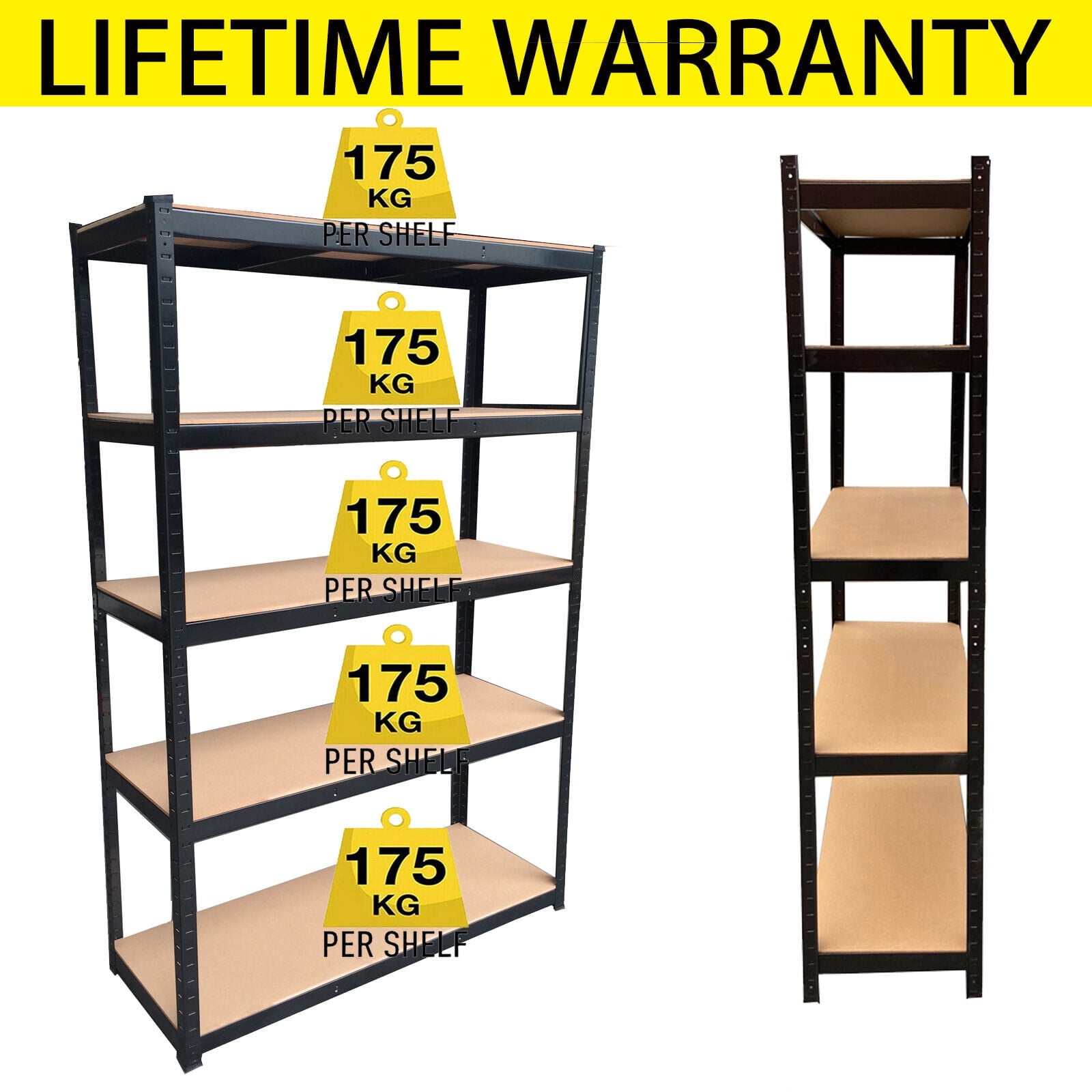 "Bowoshen Large Outdoor 5 Tier Garage Storage Shelves Unit, Easy Build ...