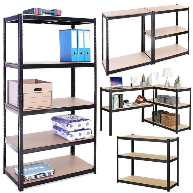 Bowoshen 5-Tier Stand Alone Tall Shelf, 66" x 29" x 12" Storage Rack ...