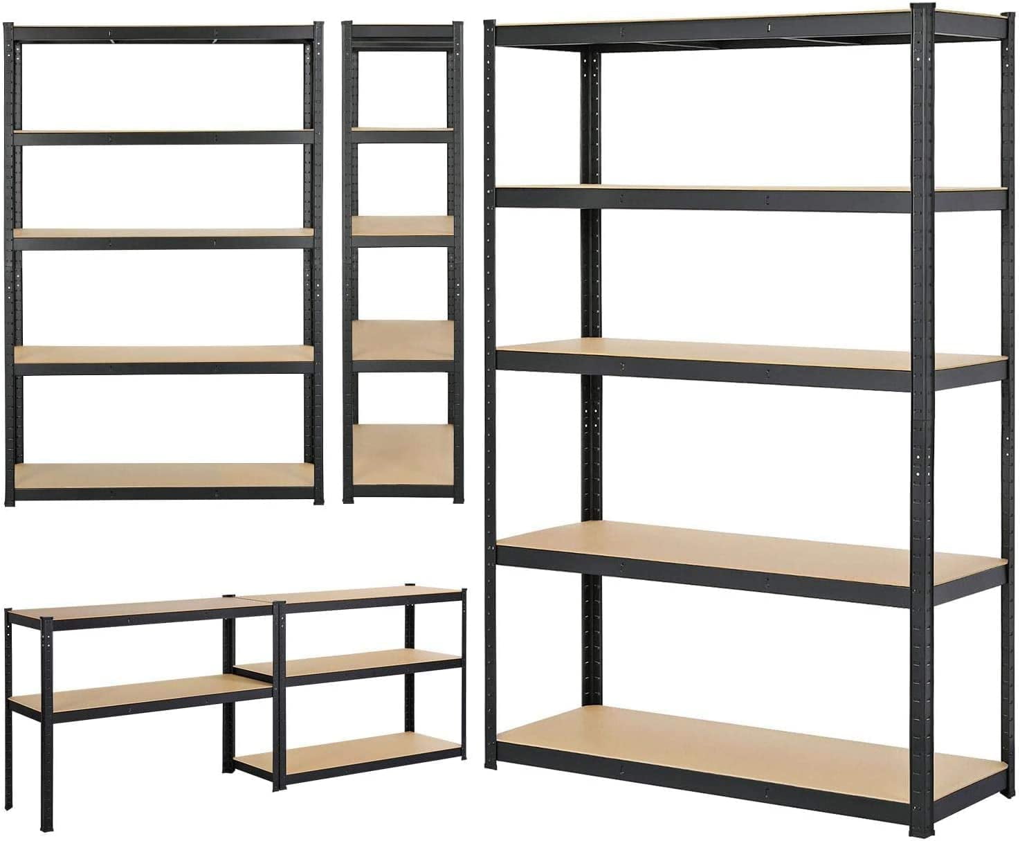 Bowoshen 70"Storage Metal Shelving Unit, 5 Tier Heavy Duty Adjustable ...