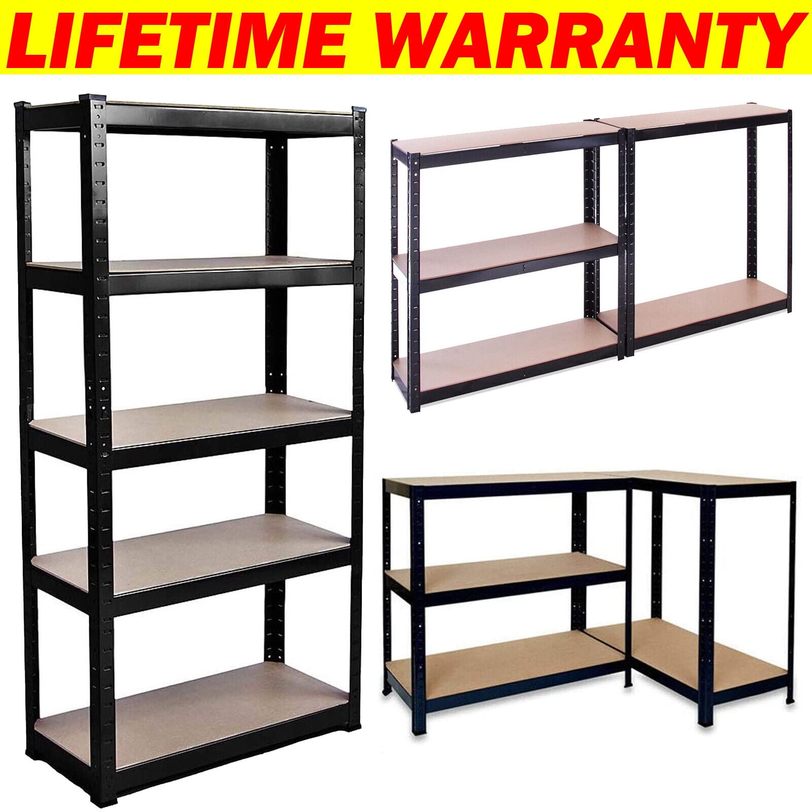 "Bowoshen Sturdy Work Utility Shelf: 80"" Heavy Duty Metal Rack ...