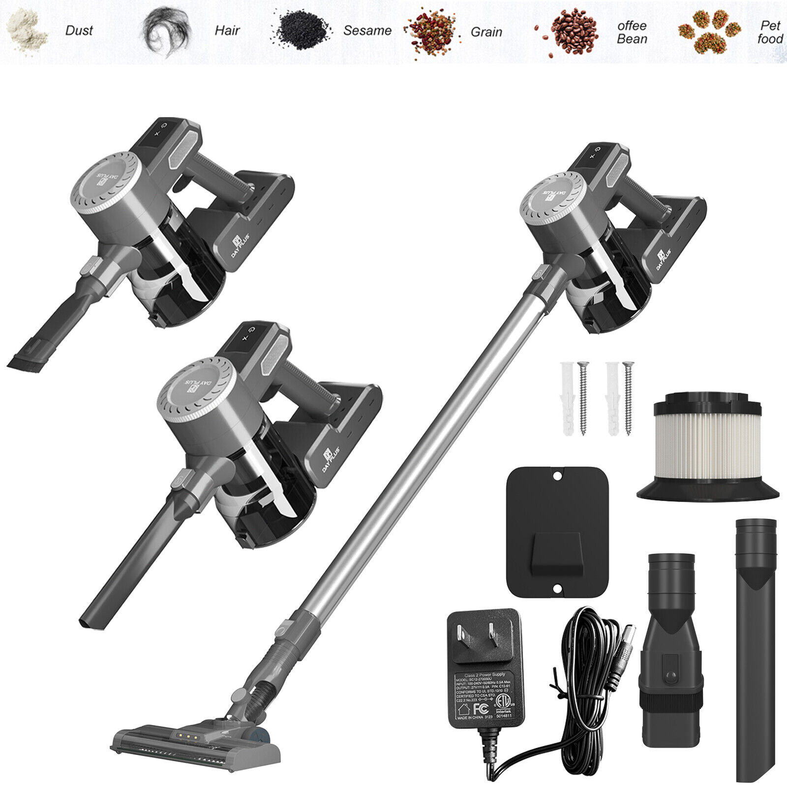 Bowoshen Electric Suction Wireless Vacuum Cleaner for Carpet, Hard ...