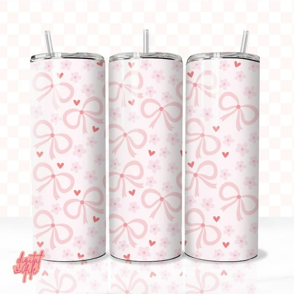 Bows 20oz Tumbler Sublimation PNG, Coquette Tumbler Design - Walmart.com