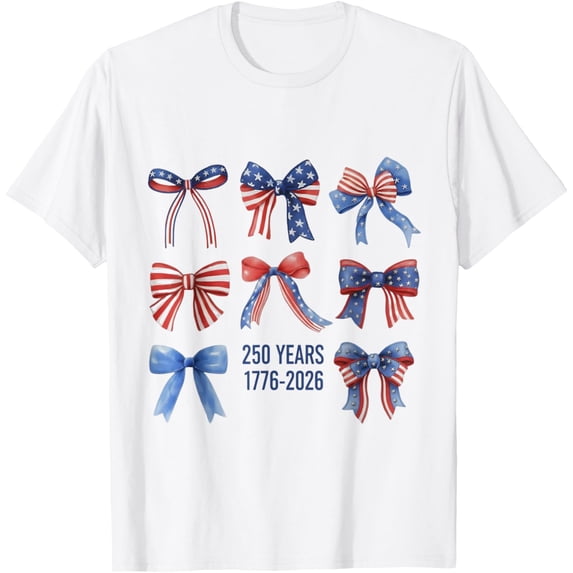 Bows American Flag 250 Years 1776-2026 250Th Birthday T-Shirt Unisex S ...