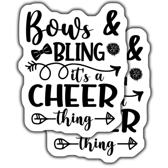Bows And Bling It'S A Cheer Thing Sticker, Cheerleading Decalkindle ...