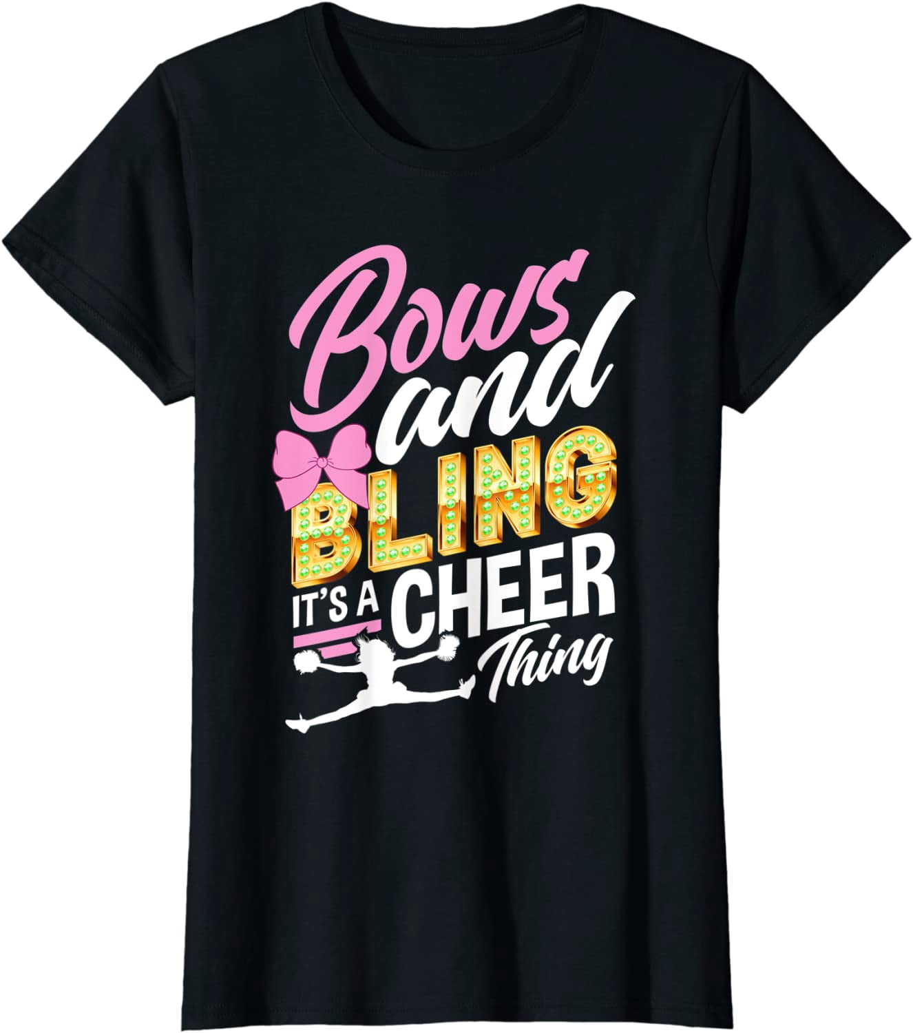 Bows & Bling It's A Cheer Thing Funny Cheerleader T-Shirt - Walmart.com