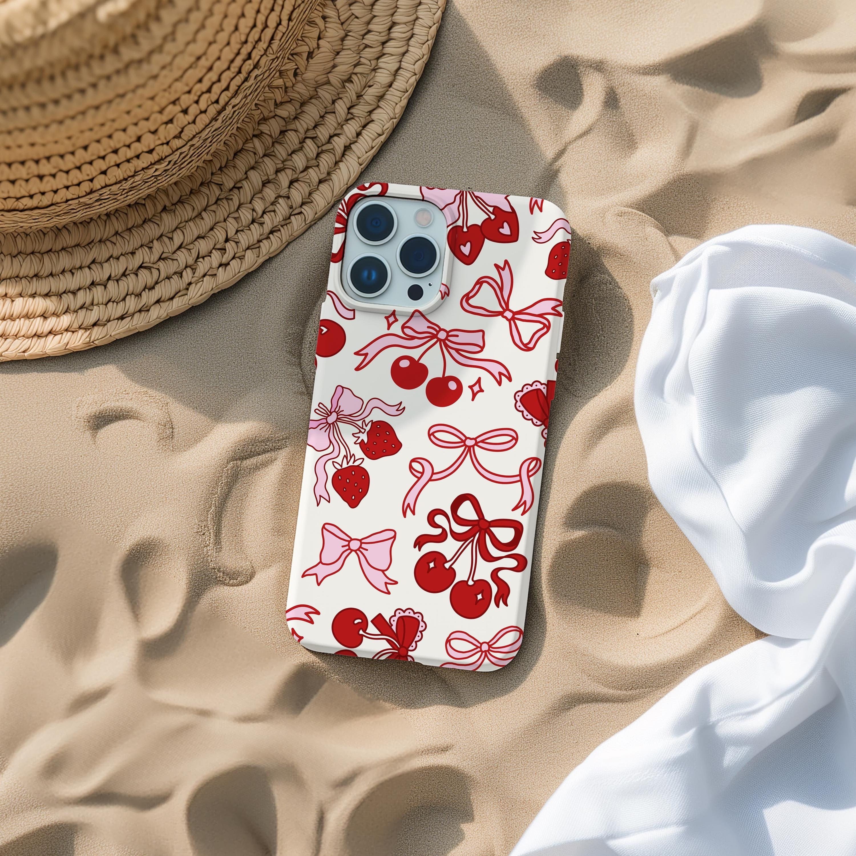Bows Cherries & Berries Phone Case Red Pink Girly Trendy Cover iPhone ...