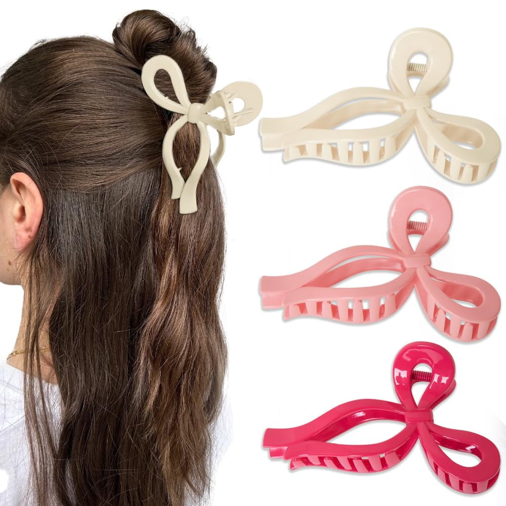 Bows Claw Clips for Women 5.1 Inch Claw Clips for Thick Hair Bows for ...