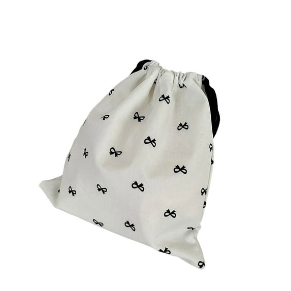 Bows Drawstring Makeup Bag Drawstring Bag Small Canvas Bag Portable ...