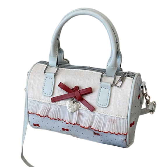 Bows Embellished PU Purse Dot Pattern Shoulder Bag Lightweight Design ...