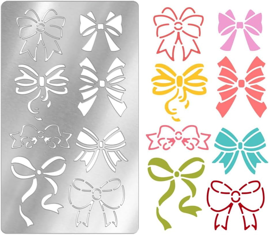 Bows Metal Stencil for Craft Wood Burning Stainless Steel Painting ...