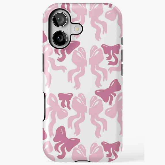 Bows Pattern Aesthetic Art Design Phone Case with iPhone 17 to 11 Pro ...