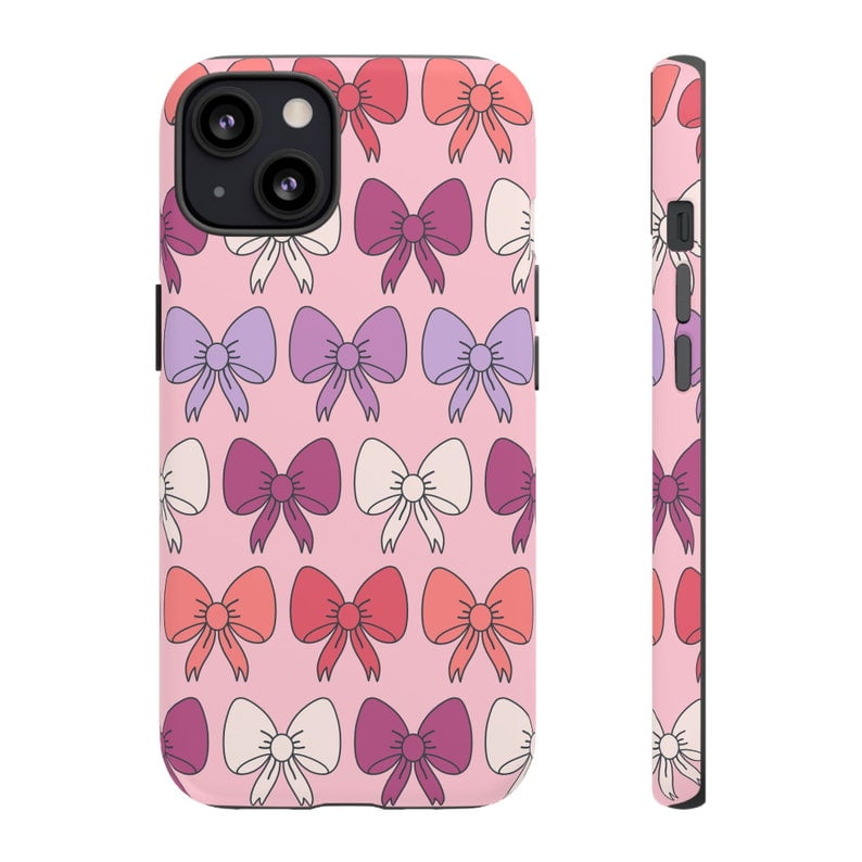 Bows Pink Coquette Preppy Phone Case for iPhone 11 12 13 14 15 16 17 ...