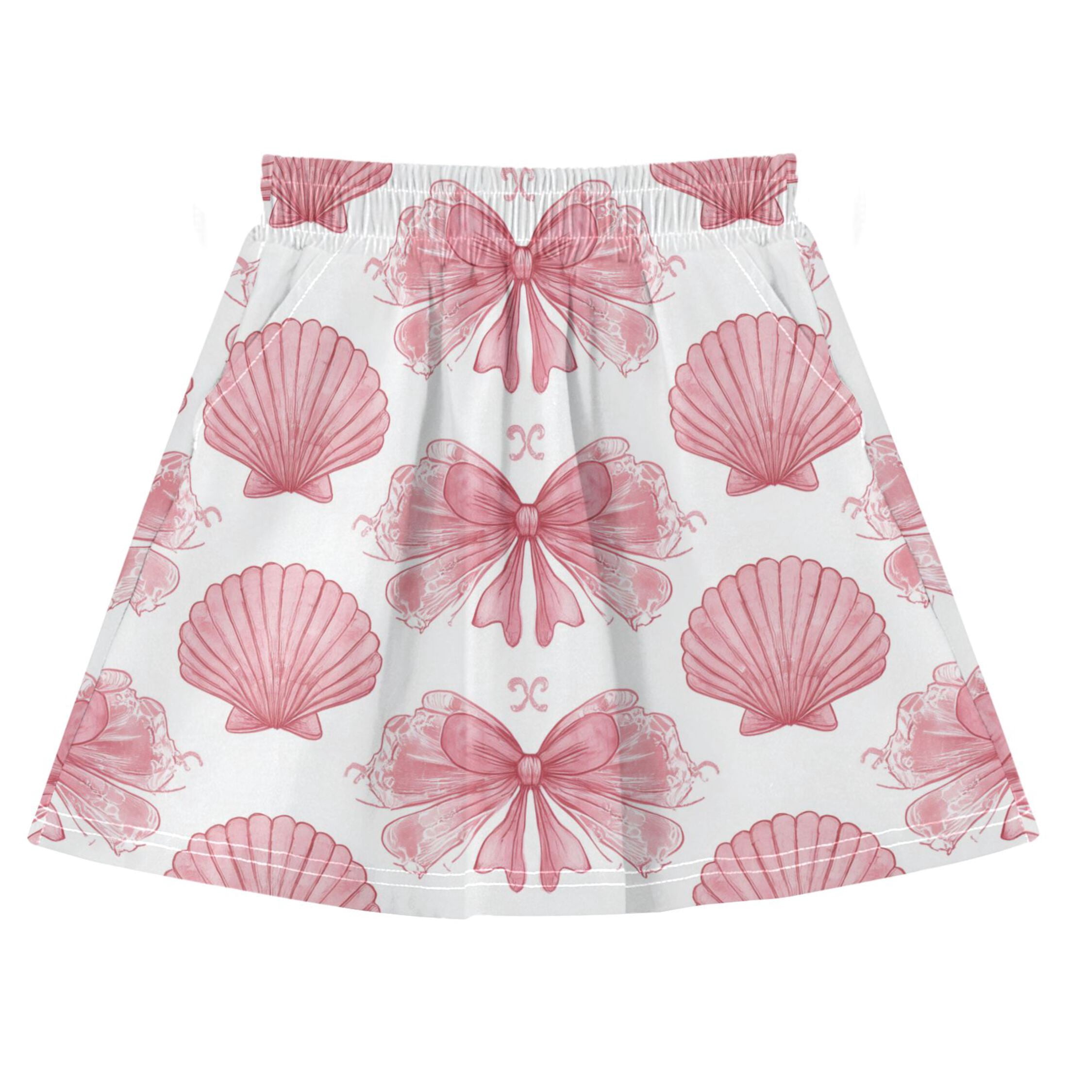 Bows Shells in Pink Color Girls' Skirts A-Line Skirts with Under Dress ...