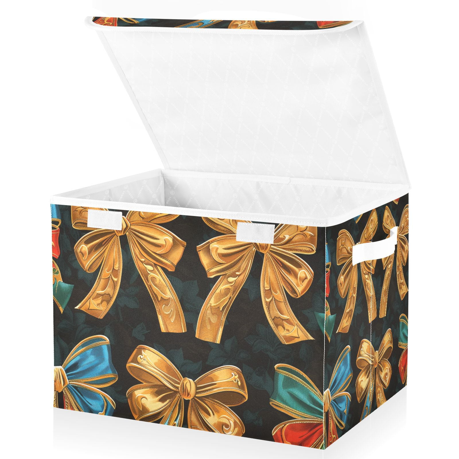 Bows Storage Basket for Shelves Foldable Container Organizer for ...