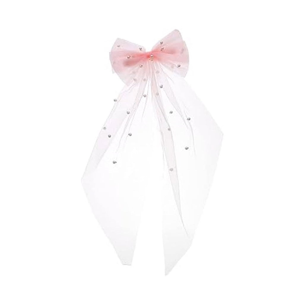 Bows Veil Hair Clip Wedding Veil Bachelorettes Party Bridal Shower Veil ...