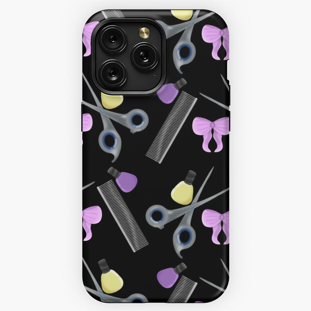 Bows and Shears Hairstylist Tools Pattern iPhone Case 17 through 11 Pro ...