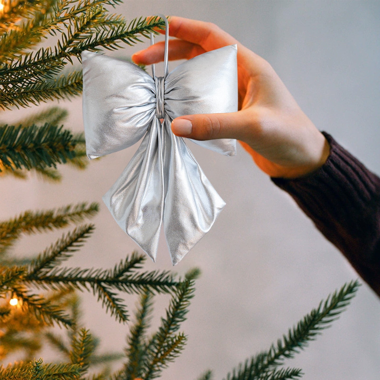Bows for Christmas Tree Shiny Velvet Christmas Bow Ornament For ...