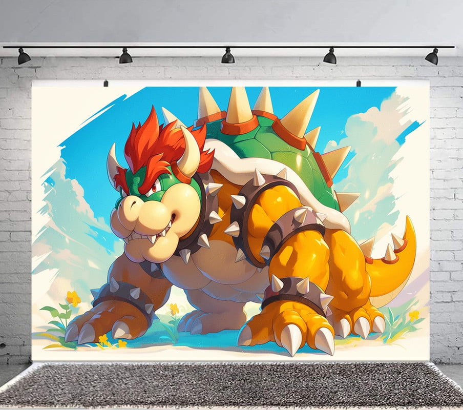 Bowser Backdrop Banner Party Supplies Poster Movie Theme Background for ...