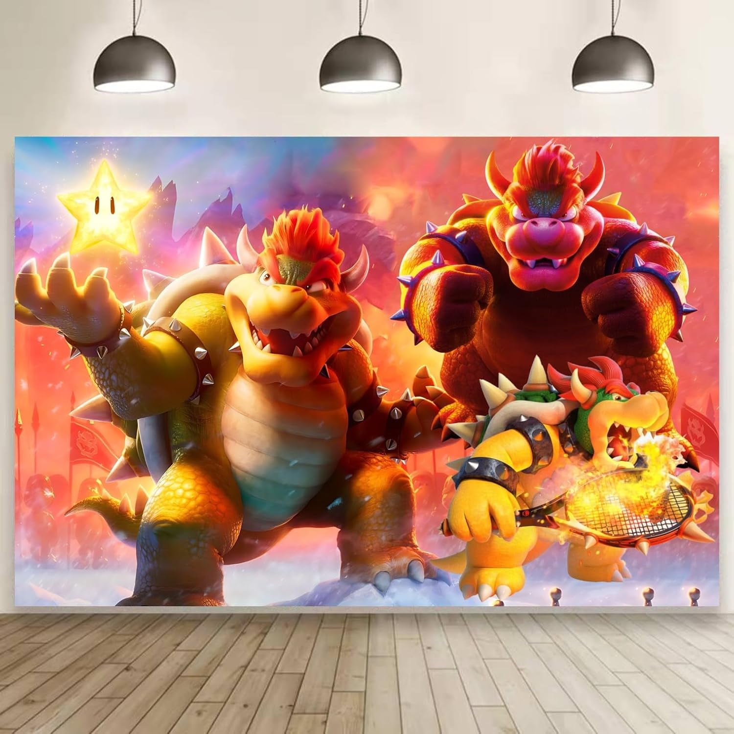 Bowser Birthday Decorations, Bowser Happy Birthday Banner Backdrop for ...