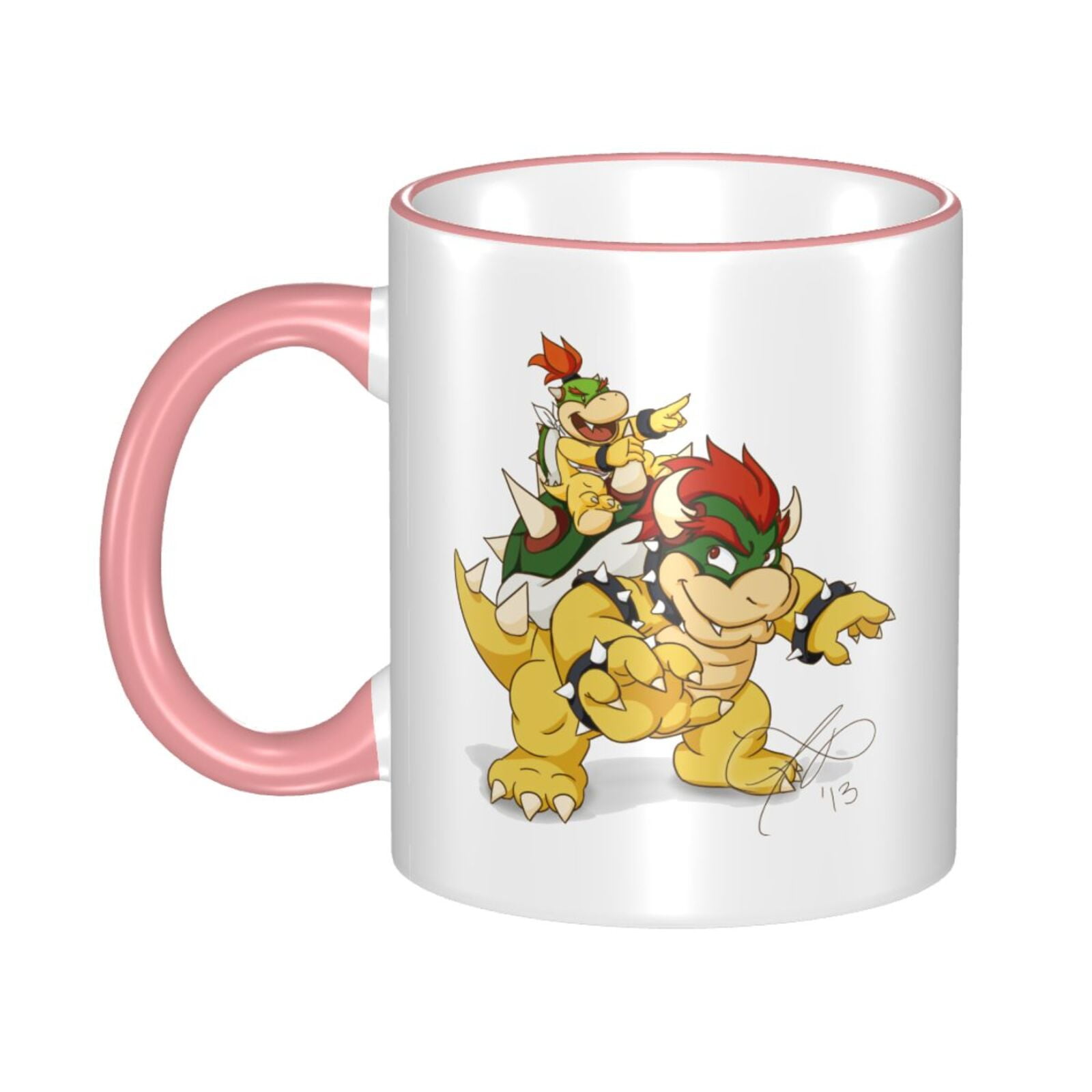 Bowser Catoon Koopa Ceramic Coffee Tea Cup with Handle Cute Coffee Mugs ...