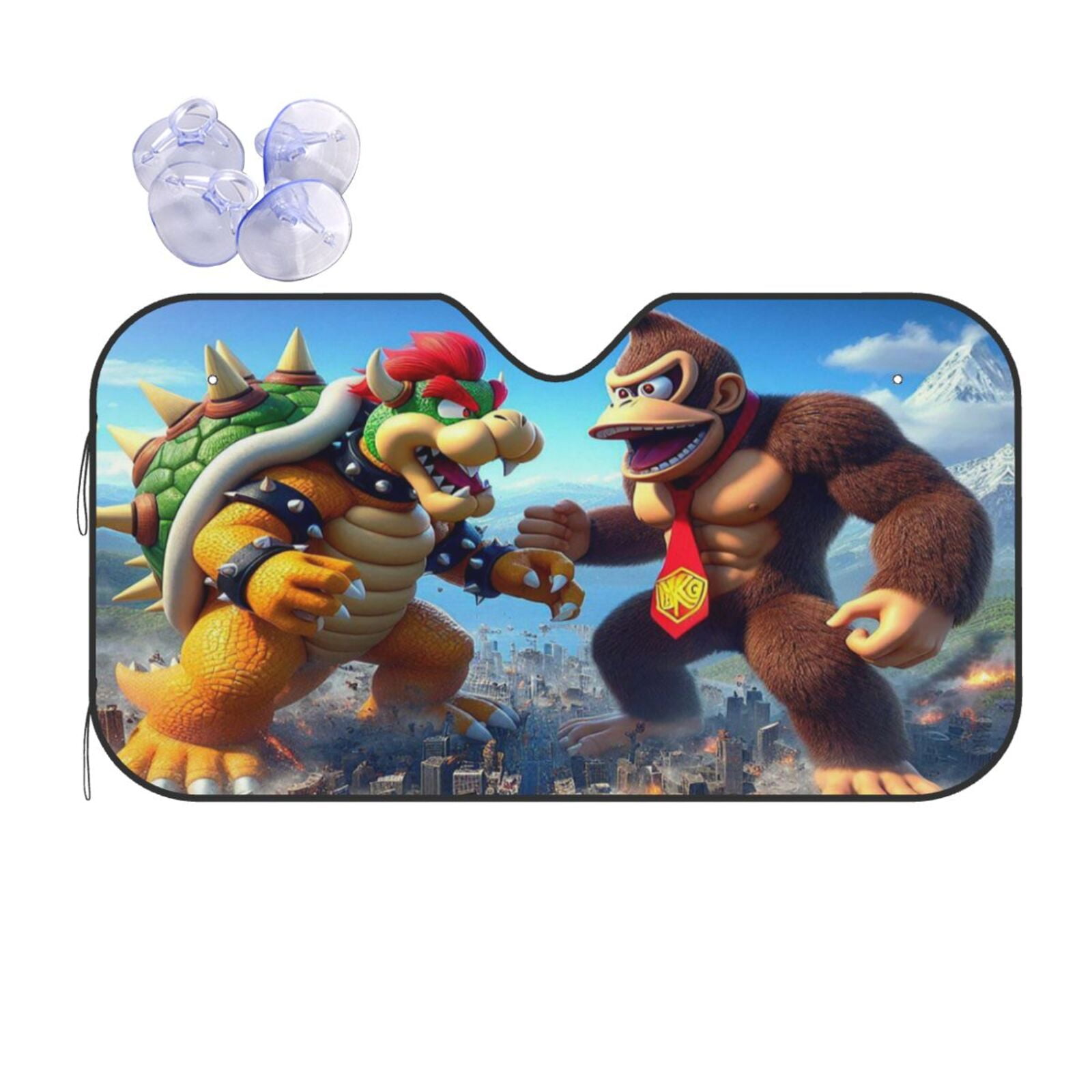 Bowser Donkey Kong Car Windshield Automotive Sun Shade Foldable Front ...