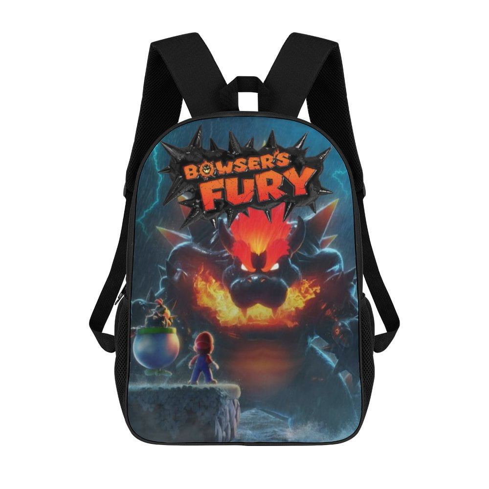 Bowser Fury 17 inch Backpack Shoulder Bags Lightweight Laptop Book Bag ...