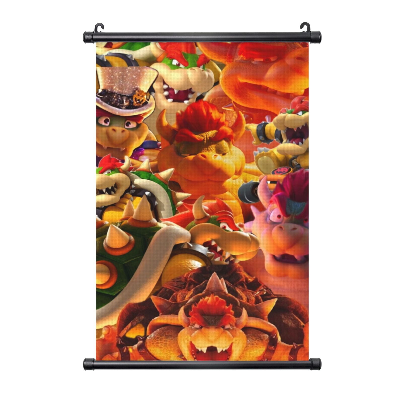 Bowser Hanging Poster Plastic Shaft Canvas Wall Hanging Banner Wall Art ...