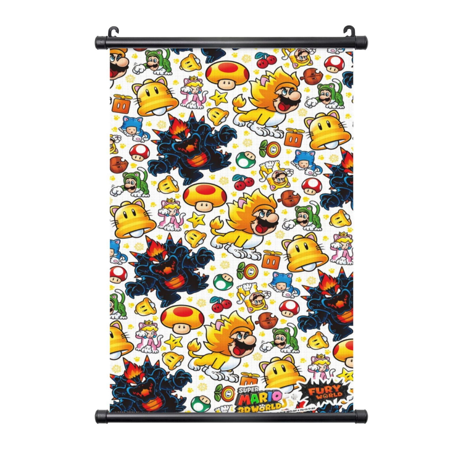 Bowser Hanging Poster Plastic Shaft Canvas Wall Hanging Banner Wall Art ...