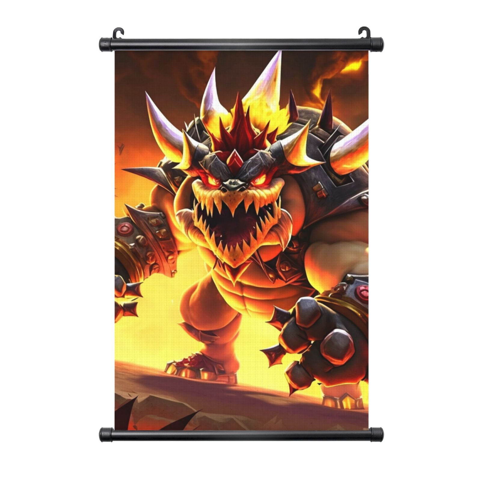 Bowser Hanging Poster Plastic Shaft Canvas Wall Hanging Banner Wall Art ...