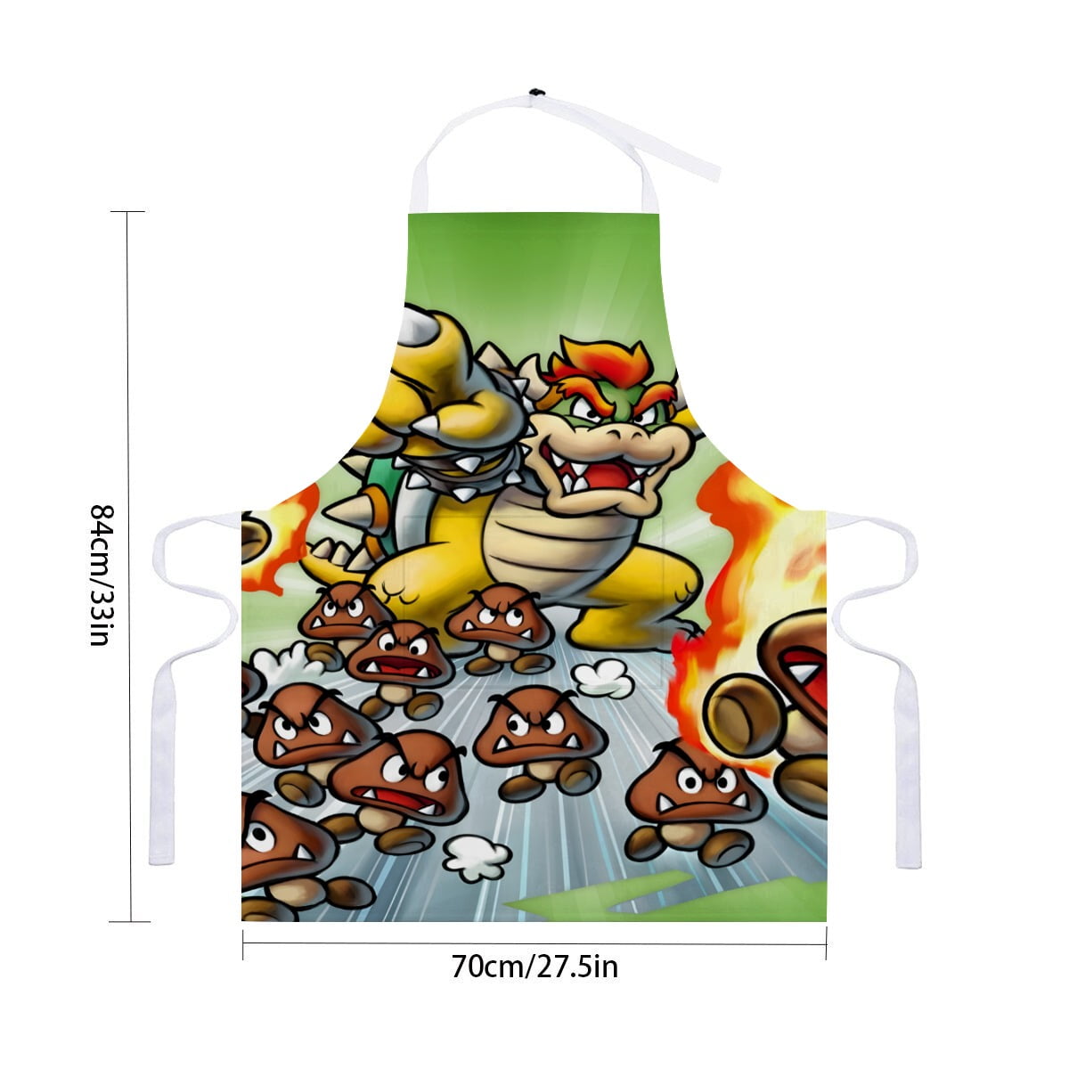 Bowser King Koopa apron with pockets and waterproof style, designed for ...