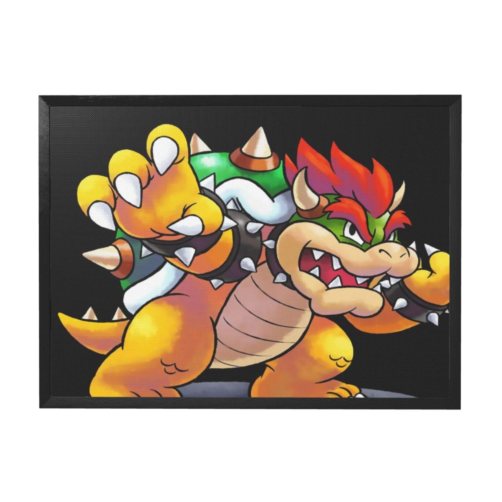 Bowser (Ssb4 Pose) - 'Mario & Luigi Rpg' Style Black Framed Canvas Wall ...