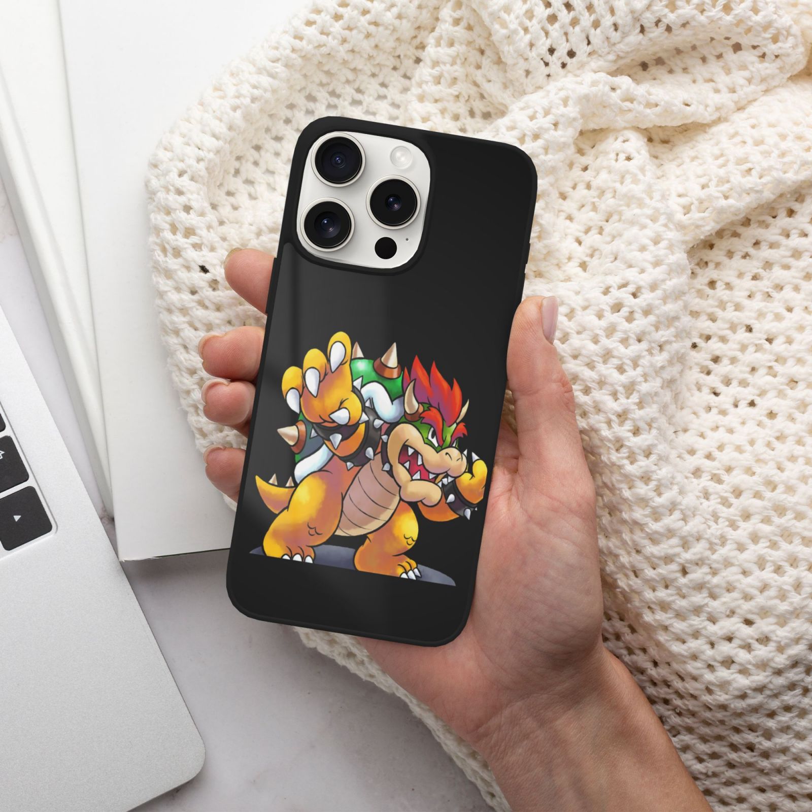 Bowser (Ssb4 Pose) - 'Mario & Luigi Rpg' Style Iphone 15 Pro Soft Glass ...