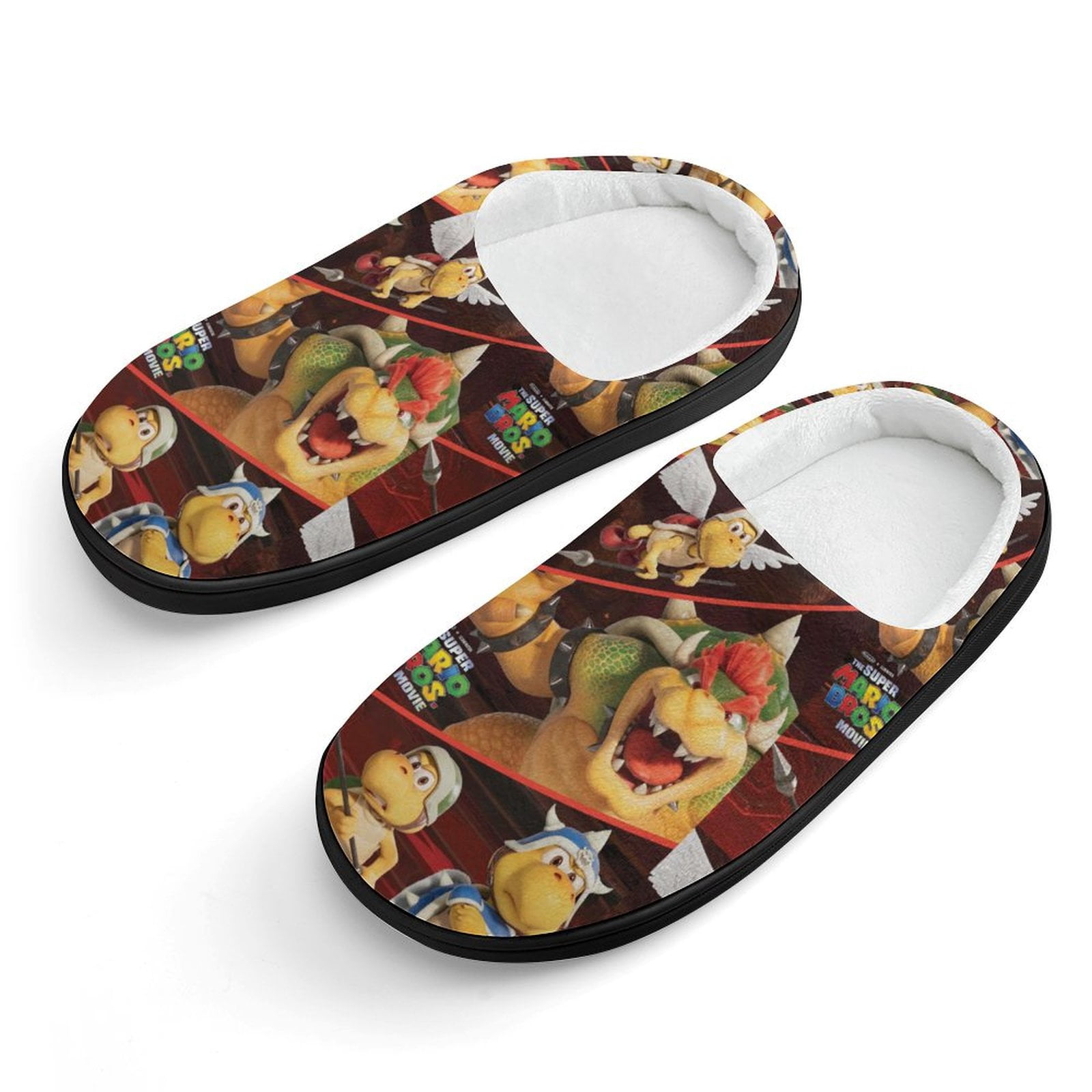Bowser Star Fluffy House Cotton Slippers Memory Foam Suede Slippers ...