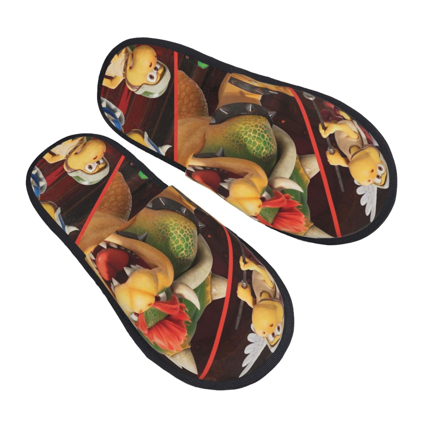 Bowser Super Fluffy House Slippers Memory Foam Suede Slippers Furry ...
