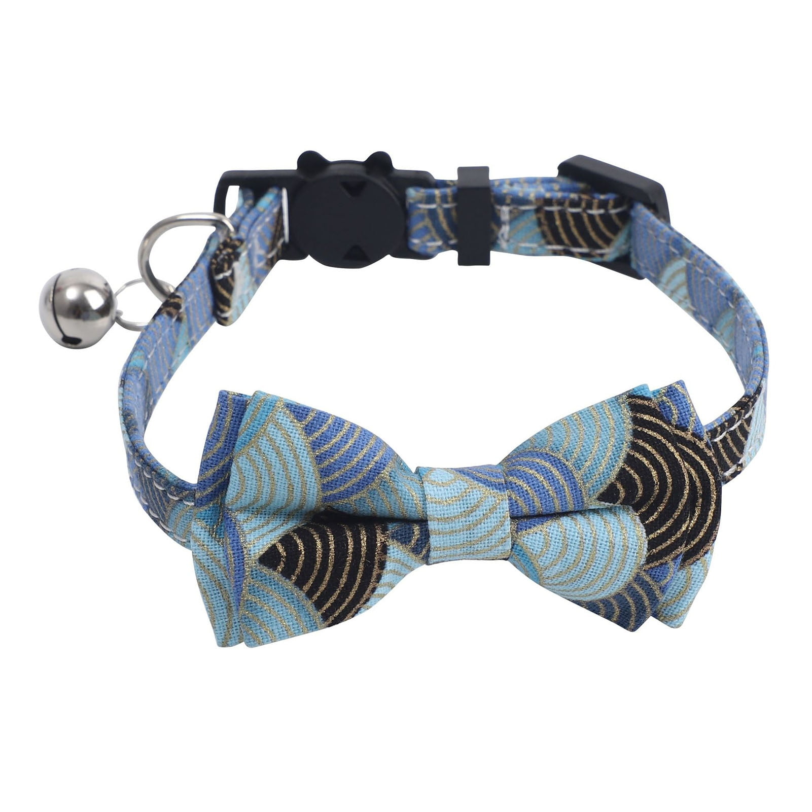 Bowtie Cat Collar with Bell Japanese Style Printed Fabric Pet Necklace ...