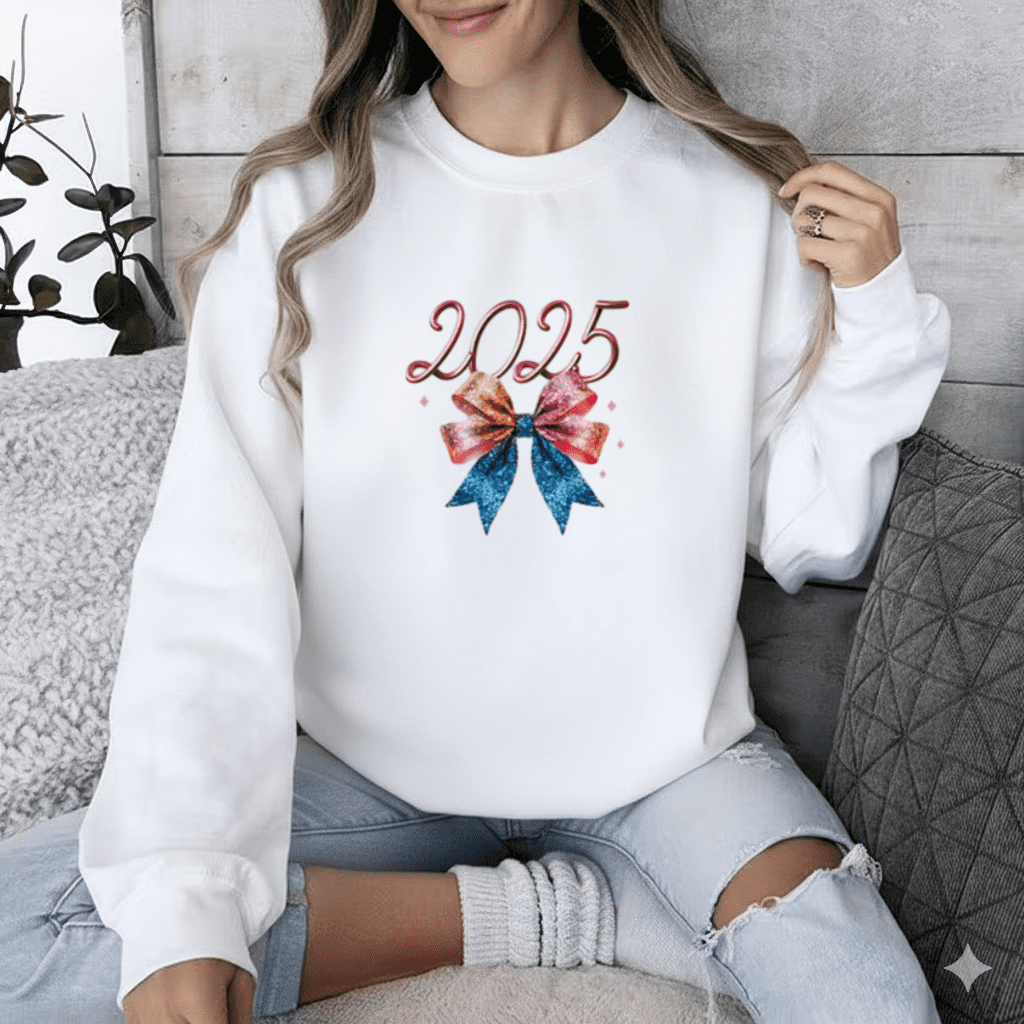 Bowtie Cute Coquette Bow New Year 2026 Festive Aesthetic Style Sweatshirt, up to size 5XL ...