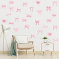Bowtie Decal Pink Bow Wall Stickers - 60Pcs Watercolor Coquette ...