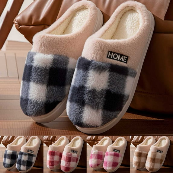 Bowtie Heart Slippers For Women Fuzzy Slippers Cute Cartoon Fluffy ...