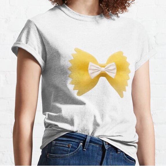 Bowtie Pasta With A Coquette Bow Ribbon Classic T-shirt - Walmart.com