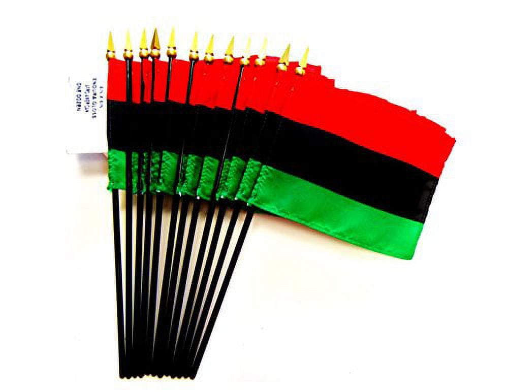 Box of 12 Mini Afro American Desk & Table Flags (4"x6") - High-Quality ...