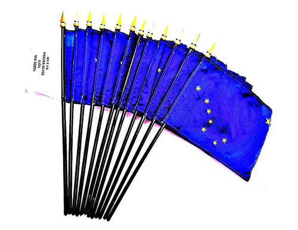 Box of 12 Alaska 4"x6" Miniature Desk & Table Flags; 12 American Made ...