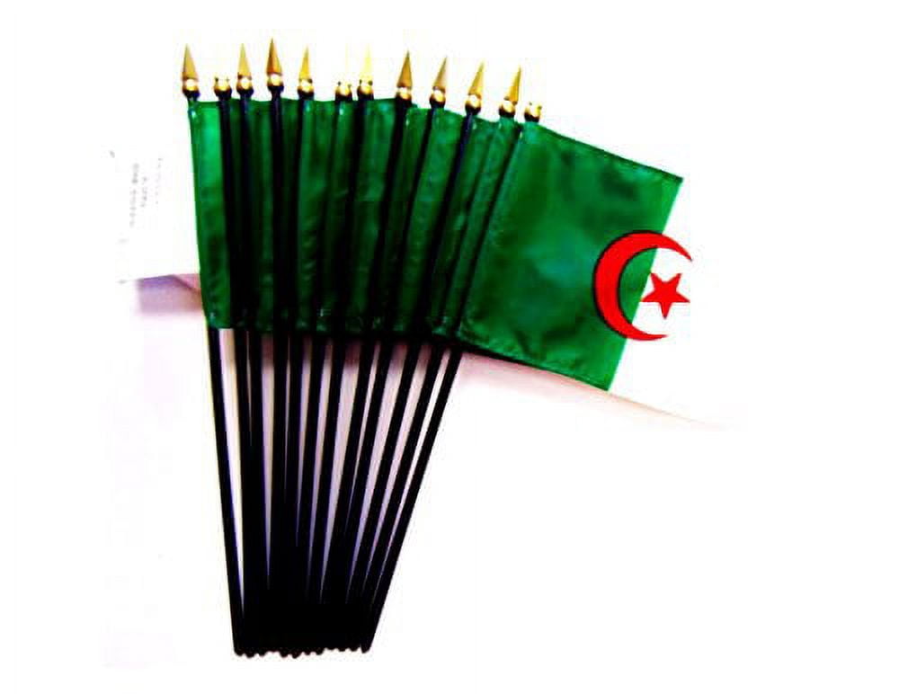 Box of 12 Mini Algeria Desk & Table Flags (4"x6") - High-Quality ...