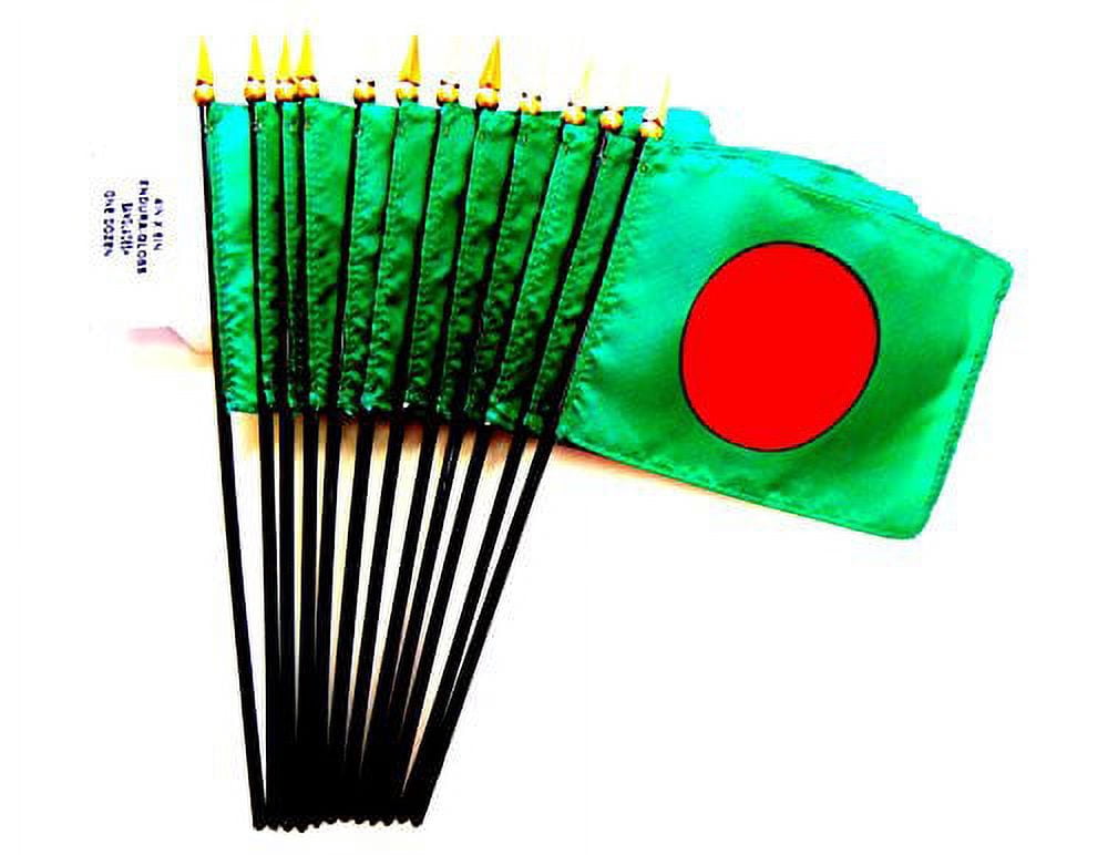 Box of 12 Mini Bangladesh Desk & Table Flags (4"x6") - High-Quality ...