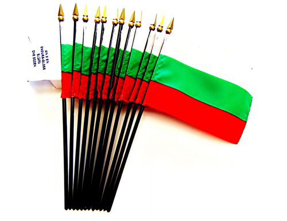 Box of 12 Mini Bulgaria Desk & Table Flags (4"x6") - High-Quality ...