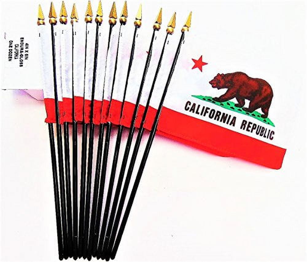 Box of 12 California 4"x6" Miniature Desk & Table Flags; 12 American ...